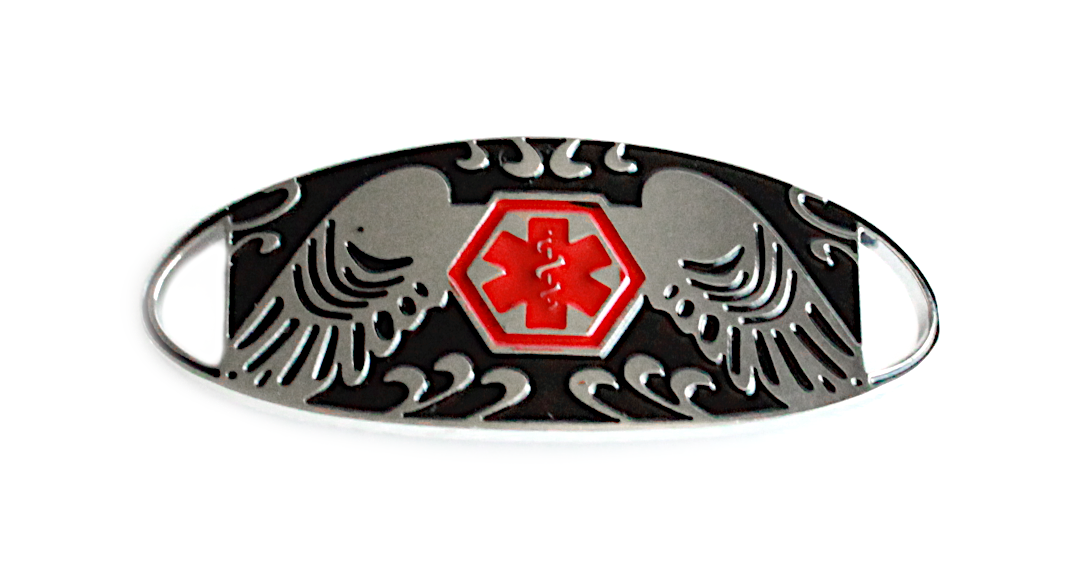 Stainless Steel Enamel Angel Wings Tag