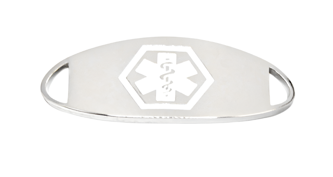 Stainless Steel White Enamel Medical ID Tag